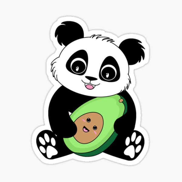 "Happy Panda loves Avocado cuddles Classic ." Sticker by yamatbekazee ...