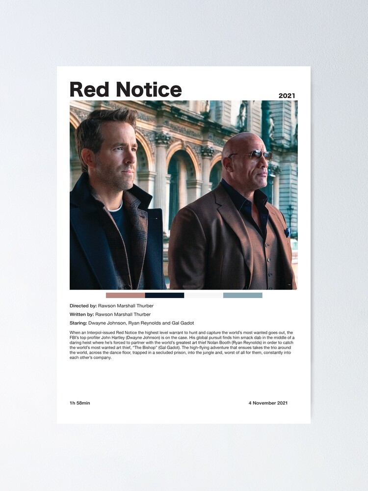 "Red Notice movie poster" Poster for Sale by madisonbennetts | Redbubble