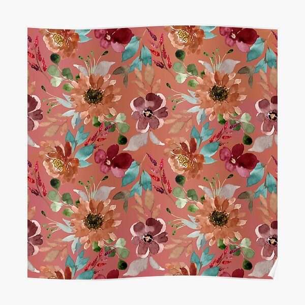 " Beautiful digital art design with colorful flowers" Poster for Sale ...