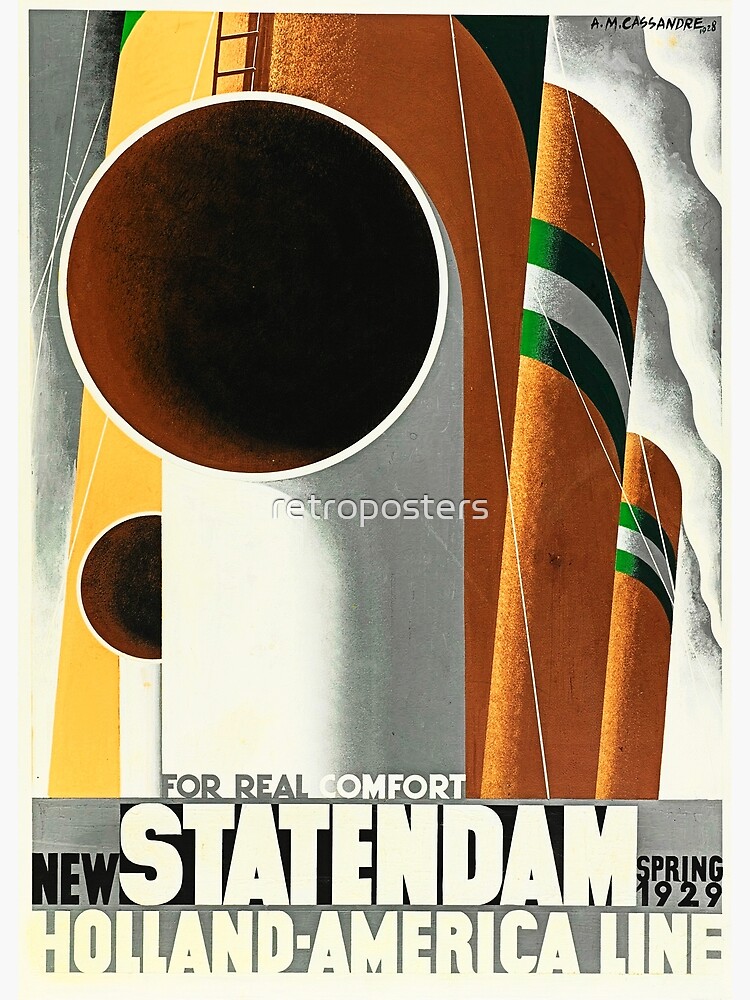 "New STATENDAM Holland America Line Ship 1929 Old Travel Poster" Poster ...