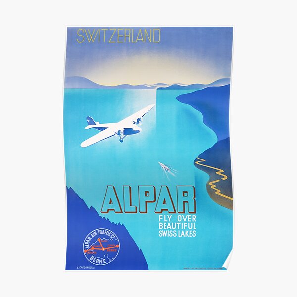 Poster « ALPAR Suisse survolez de beaux lacs en avion Affiche ...