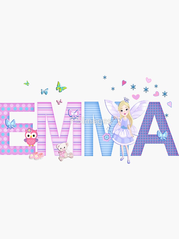 "EMMA / illustrated name" Sticker by FSImages | Redbubble