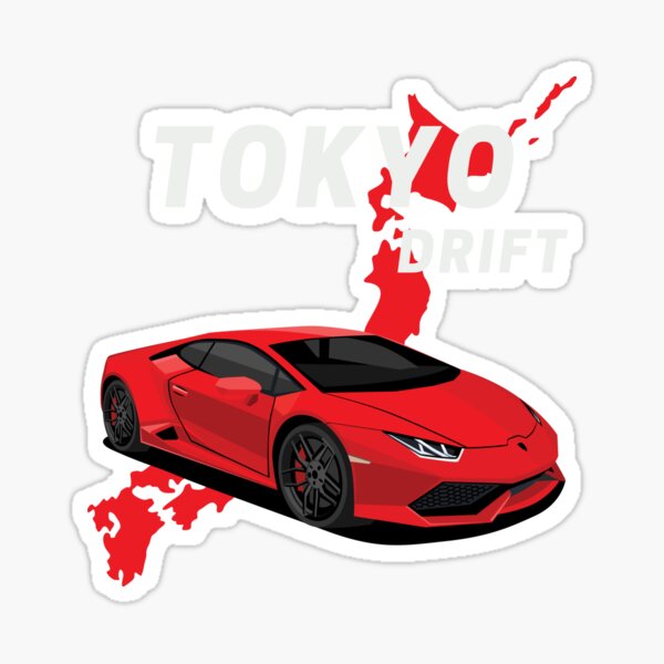 "Black Tokyo Drift Car Route Souvenir " Sticker by Fashionofworld ...