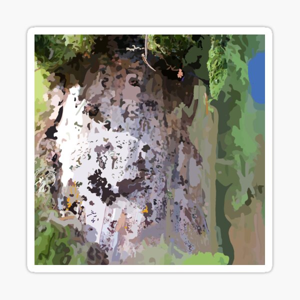 "Tree covered in moss" Sticker by quietturtle | Redbubble