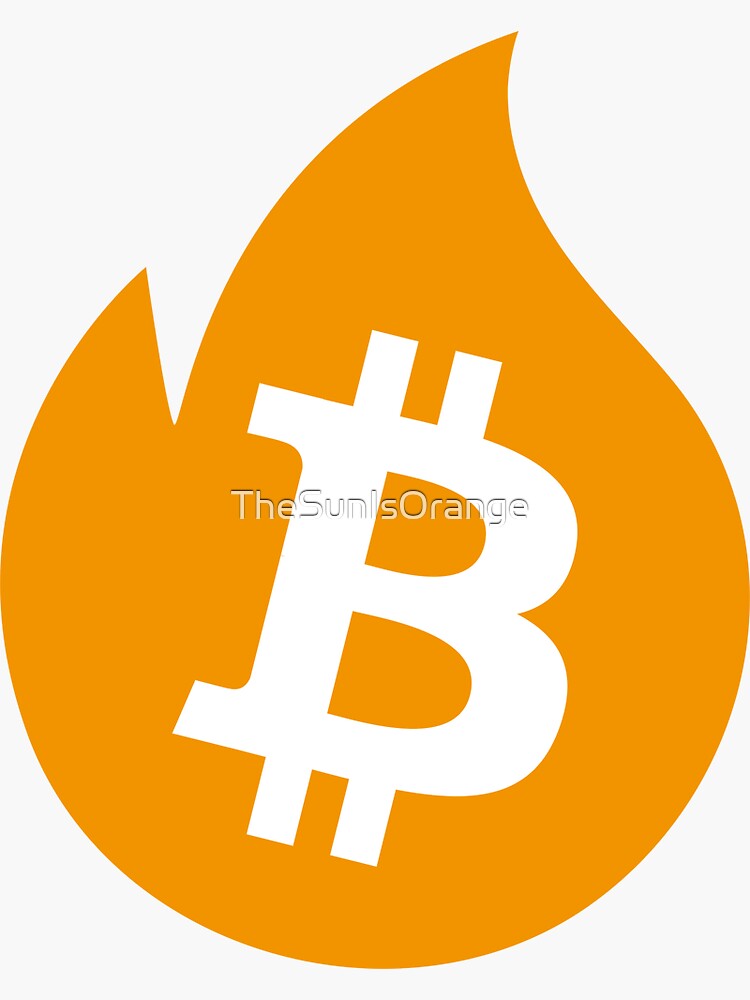 "Bitcoin Flame" Sticker for Sale by TheSunIsOrange | Redbubble