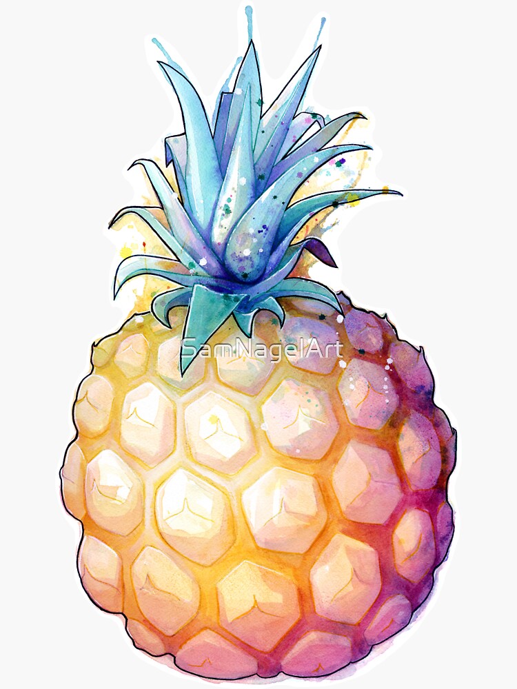 "Fat Pineapple 2" Sticker for Sale by SamNagel | Redbubble
