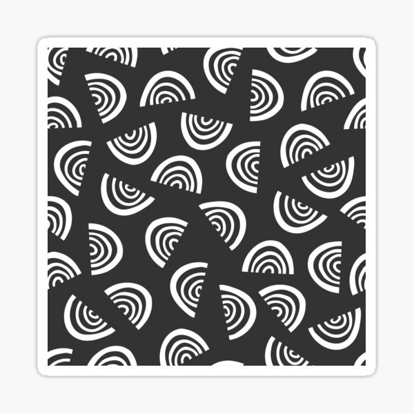 "Simple graphic pattern. Seamless doodle black background." Sticker for ...