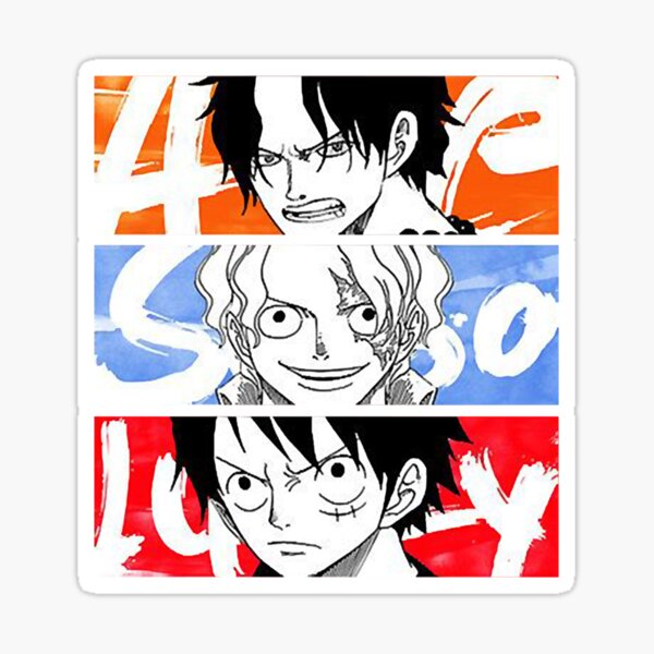 "luffy and ace and sabo" Sticker by Richardsborne | Redbubble