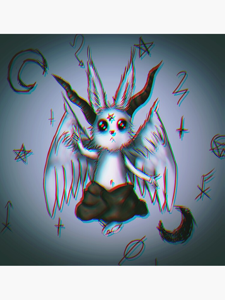 "Demon bunny, creepy cute rabbit, cute animals" Sticker by Hekkoto ...