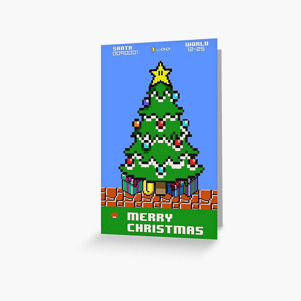 "Merry 8-bit Christmas" Greeting Card for Sale by vegetasprincess ...
