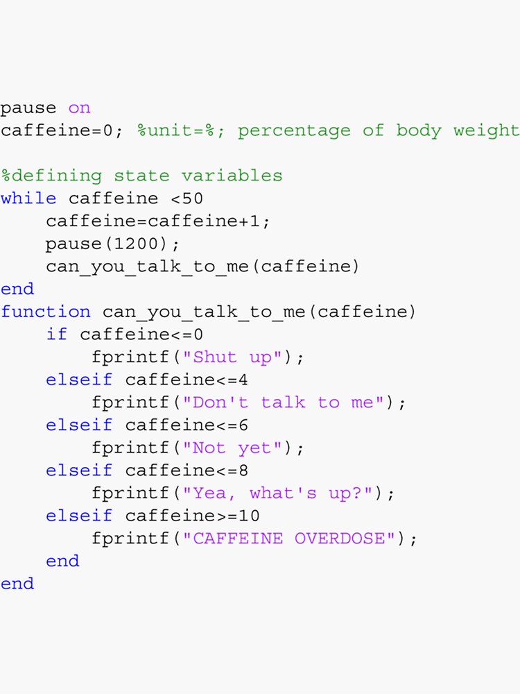 "Matlab engineer coffee Classic T-Shirt" Sticker for Sale by ...