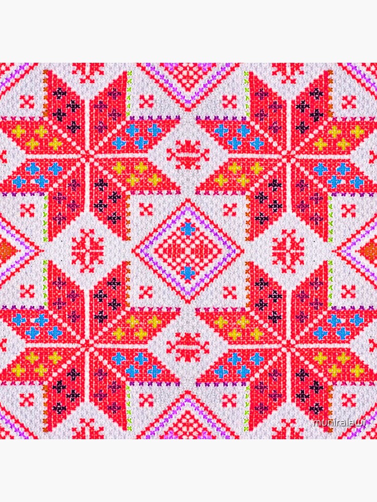 "Bethlehem Stars in Red and White" Sticker by muniralawi | Redbubble