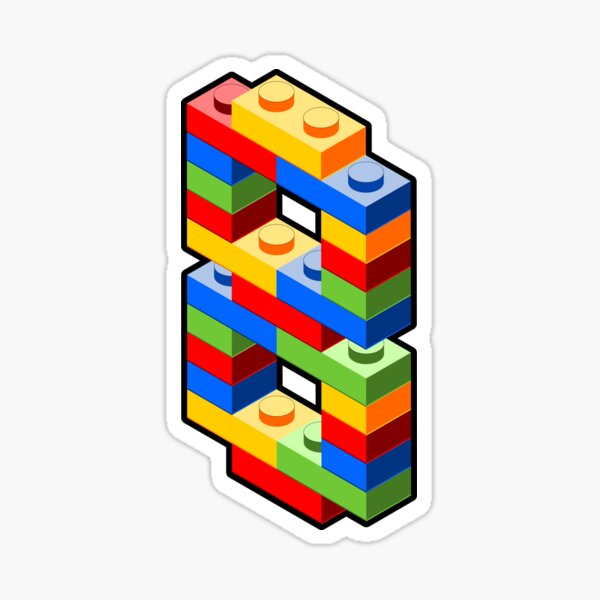 "8th Birthday Outfit - Block Building Block" Sticker by der-faun ...