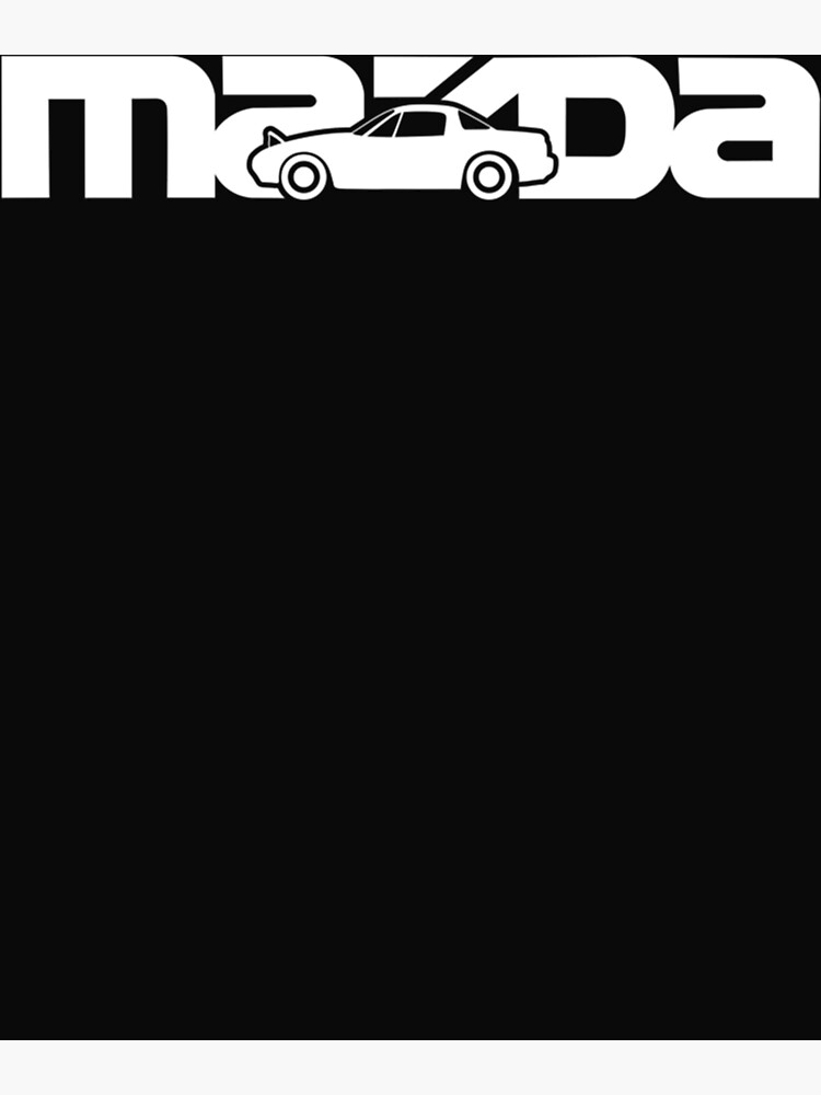 "Miata Silhouette over Mazda Logo White Classic" Poster for Sale by ...