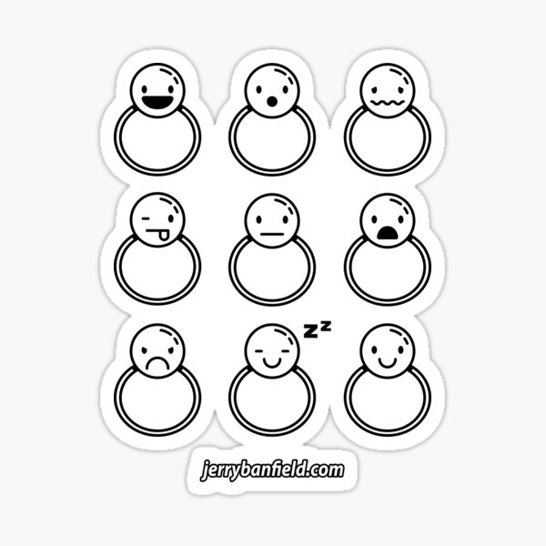 "Ring Emoticons" Sticker for Sale by jerrybanfield | Redbubble