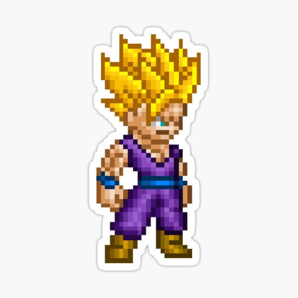 "Gohan Teen Super Saiyan 2 Pixel Edition" Sticker by adventfan | Redbubble