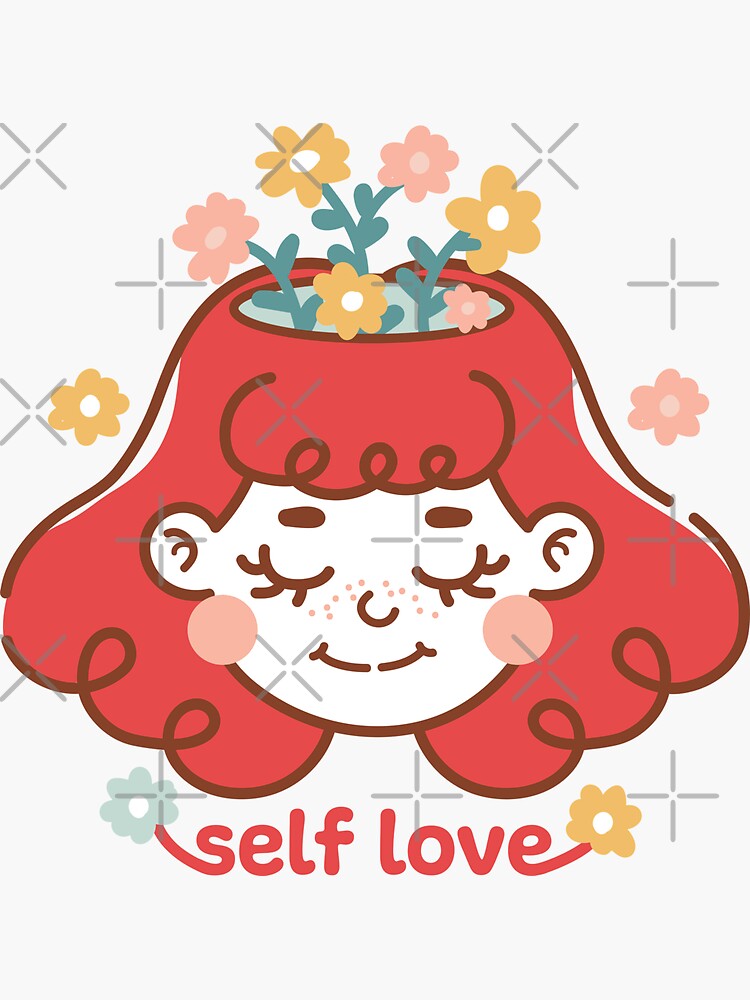 "Self Love with Blooming Flowers" Sticker by wingwing6 | Redbubble
