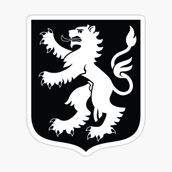 "Livid Silver Lion, the Coat of Arms of Halland, Sweden, Black Print ...