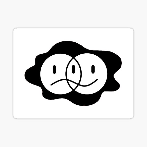 "happy and sad face blob" Sticker by violetsareblue8 | Redbubble