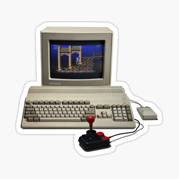 "Amiga 500 gaming machine" Sticker by aim2022 | Redbubble