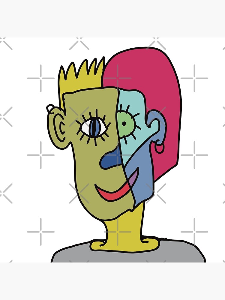 "Funky abstract human face" Poster for Sale by fanuchi | Redbubble