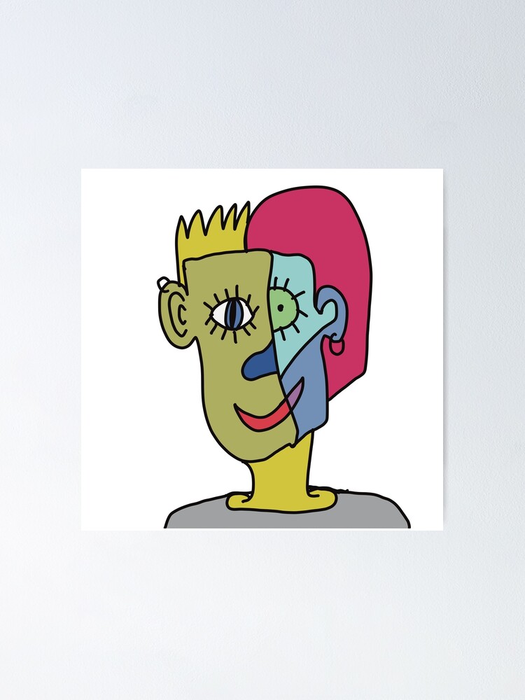 "Funky abstract human face" Poster for Sale by fanuchi | Redbubble