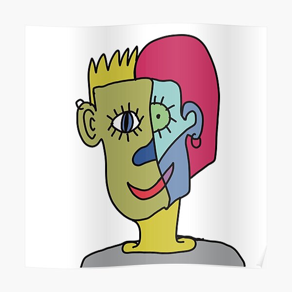 "Funky abstract human face" Poster for Sale by fanuchi | Redbubble