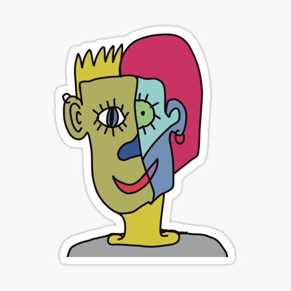 "Funky abstract human face" Sticker for Sale by fanuchi | Redbubble