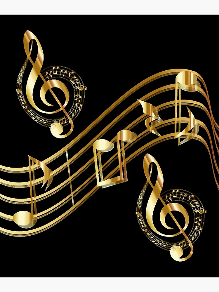 "Music Golden Notes" Poster for Sale by ShinNuno | Redbubble
