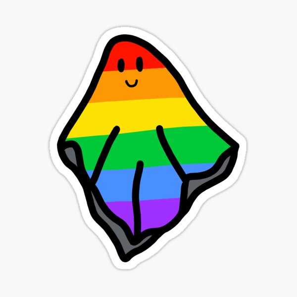 "Happy little rainbow ghost" Sticker by KitGrizzly | Redbubble