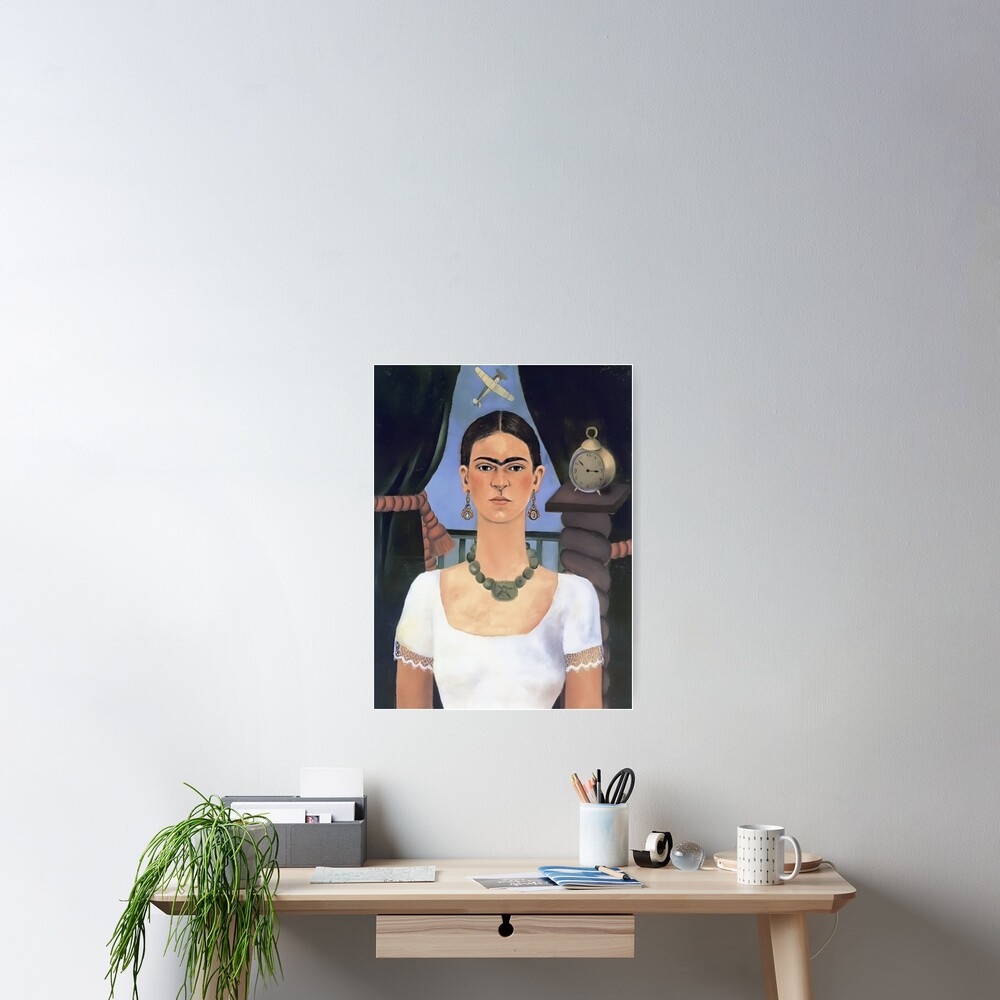 "Self Portrait Time Flies by Frida Kahlo" Poster for Sale by ...