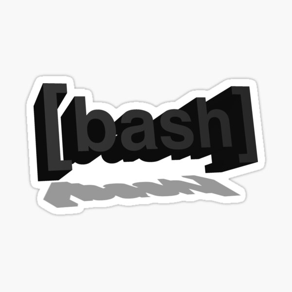 "[ bash ] 3d logo" Sticker by typo-n-quotes | Redbubble