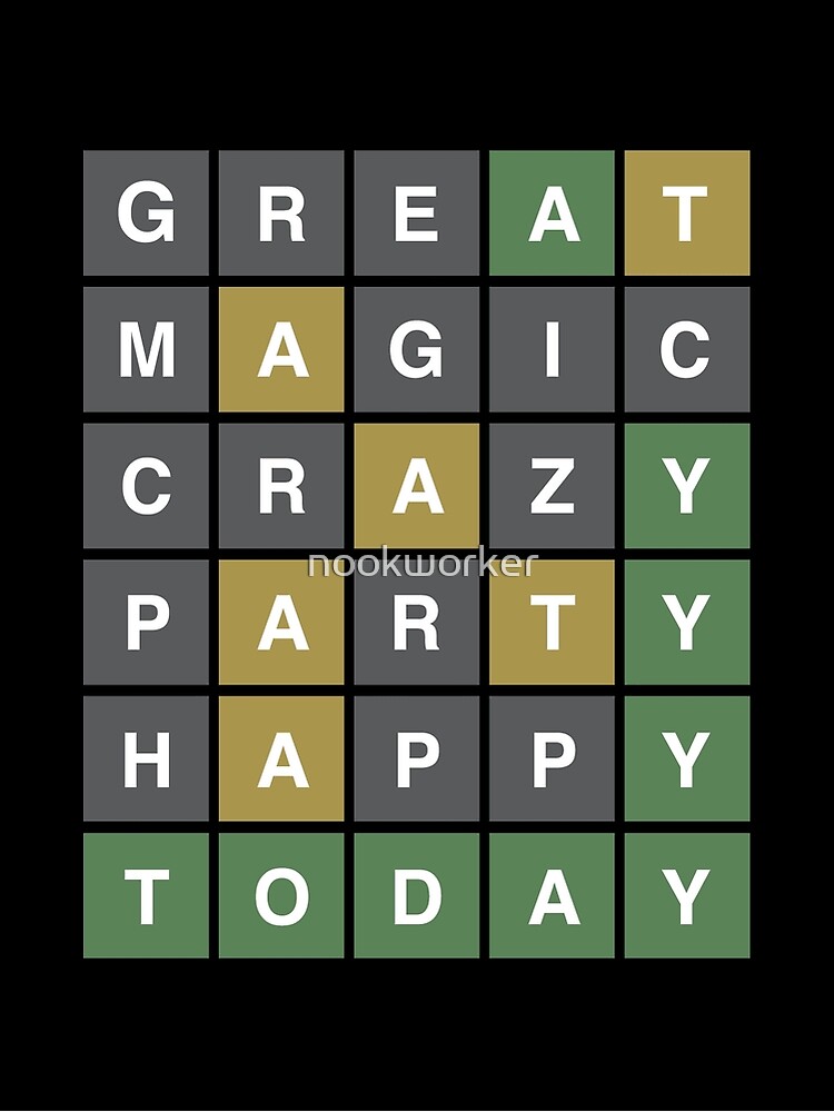 "WORDLE Party. Great Magic Crazy Party Happy Today." Poster for Sale by ...
