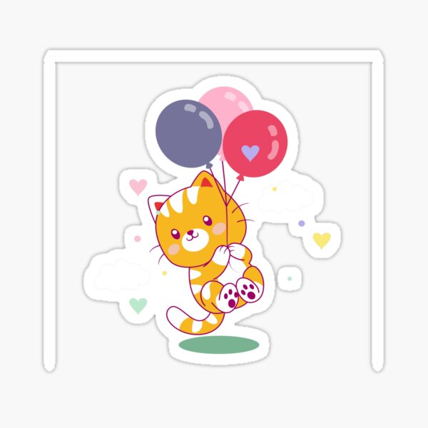 "Cute Flying cat" Sticker by SpandanDas | Redbubble