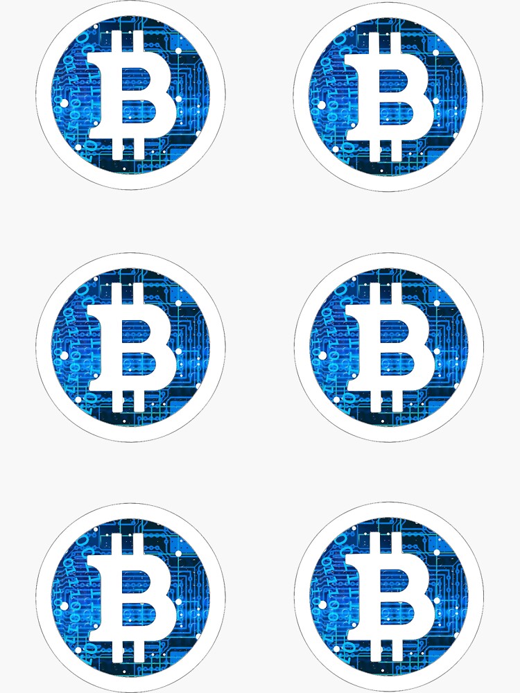 "Bitcoin (BTC) Blue Technology White Logo" Sticker by issaapparel ...