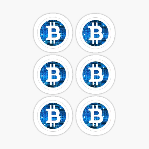 "Bitcoin (BTC) Blue Technology White Logo" Sticker by issaapparel ...