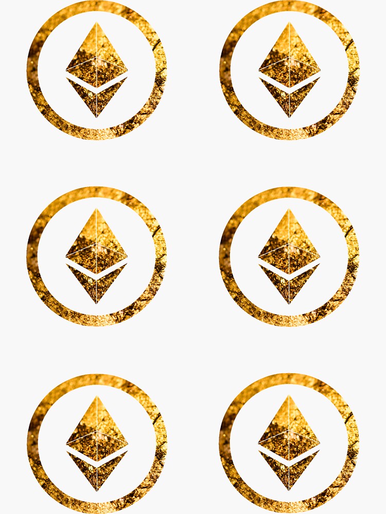 "Ethereum (ETH) Wrinkled Gold Logo" Sticker by issaapparel | Redbubble