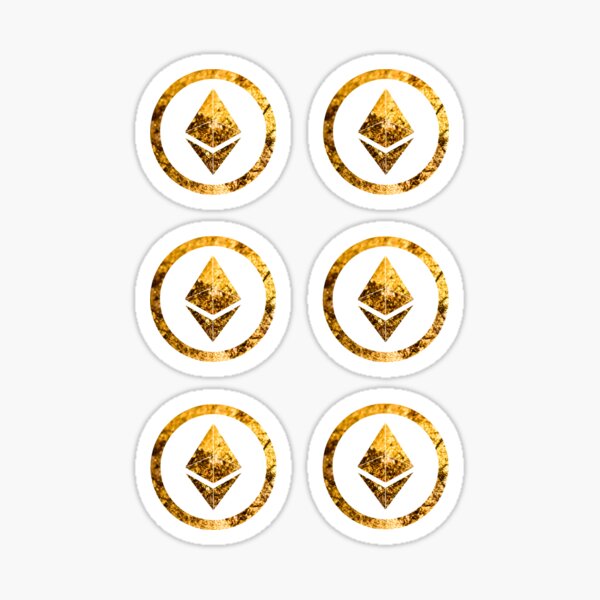 "Ethereum (ETH) Wrinkled Gold Logo" Sticker by issaapparel | Redbubble