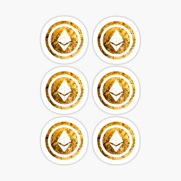"Ethereum (ETH) Wrinkled Gold Foil Logo" Sticker for Sale by ...