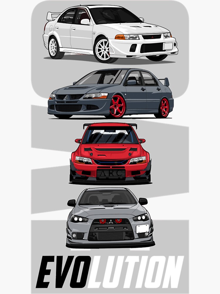 "Mitsubishi EVOlution Lancer Evo VII VIII IV X JDM Tuner " Sticker by ...