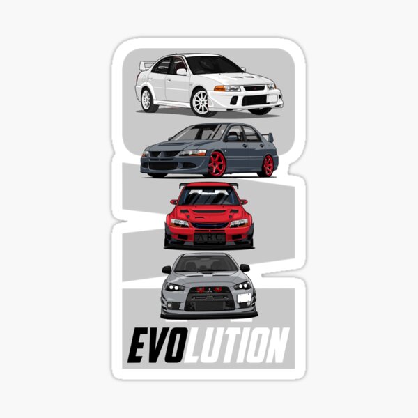 "Mitsubishi EVOlution Lancer Evo VII VIII IV X JDM Tuner " Sticker by ...
