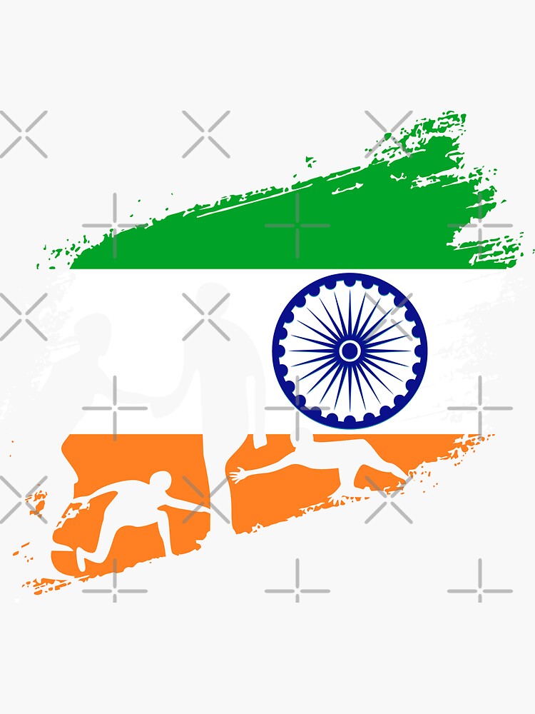 "Kabaddi Indian Sports Kabaddi Player Indian Flag" Sticker by ...