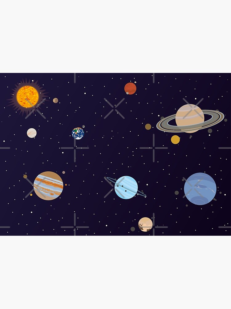 Solar system with Sun, planets and satellites Premium Matte Vertical ...