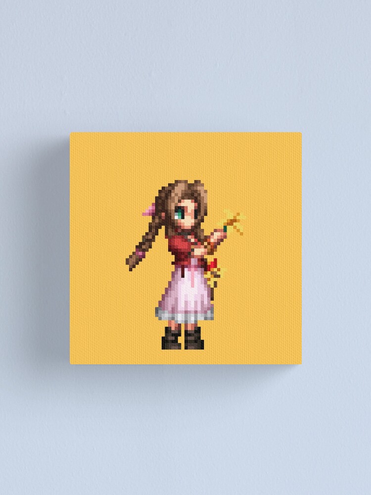 "Aerith Final Fantasy VII Remake Pixel Art" Canvas Print for Sale by ...
