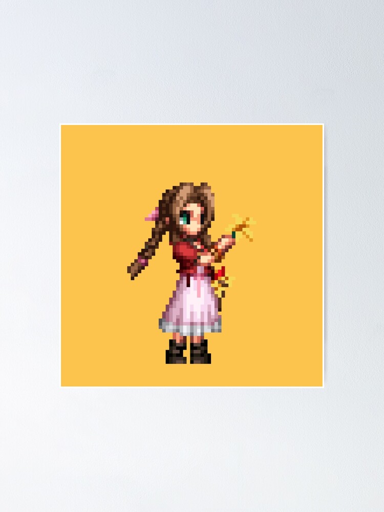 "Aerith Final Fantasy VII Remake Pixel Art" Poster for Sale by PIXEL ...