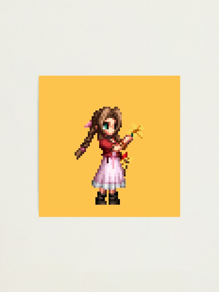 "Aerith Final Fantasy VII Remake Pixel Art" Photographic Print for Sale ...