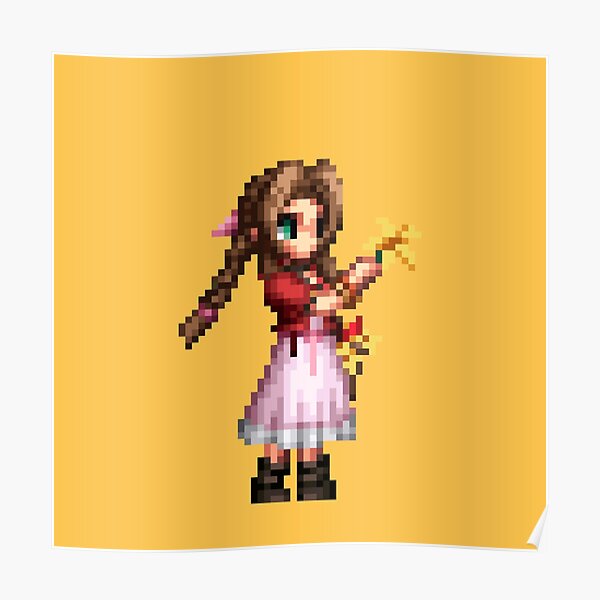 "Aerith Final Fantasy VII Remake Pixel Art" Poster for Sale by PIXEL ...