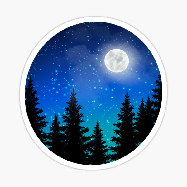 "Cute moon landscape" Sticker for Sale by Kortneylittell | Redbubble