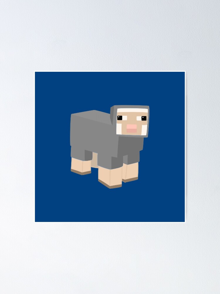 "Cute Minecraft Gray Sheep" Poster for Sale by ddkart | Redbubble