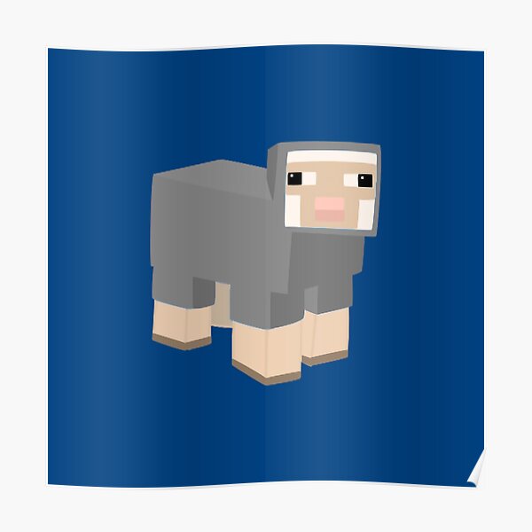 "Cute Minecraft Gray Sheep" Poster for Sale by ddkart | Redbubble